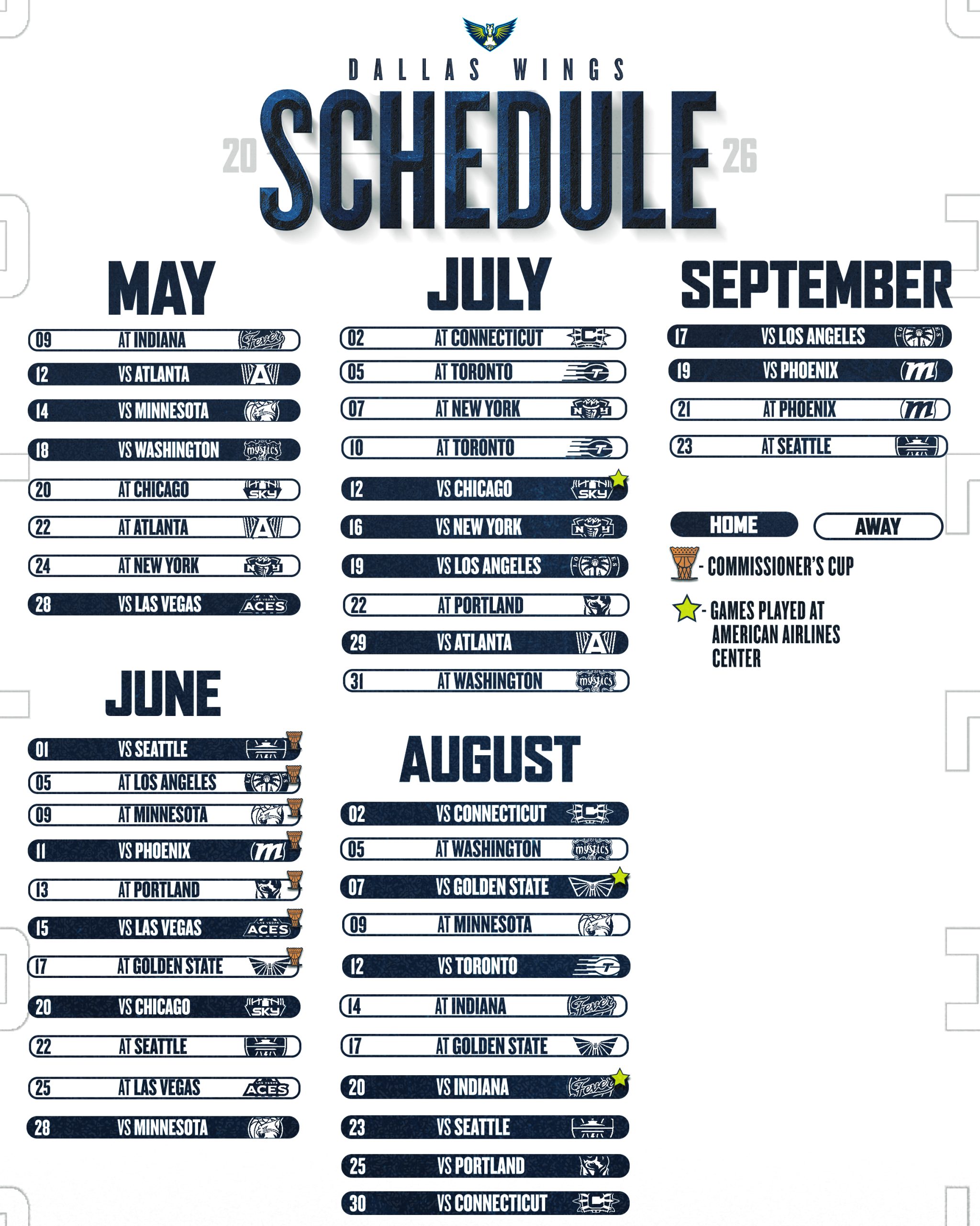 WNBA 2026: Dallas Wings' Full Schedule Revealed - Dallas Weekly